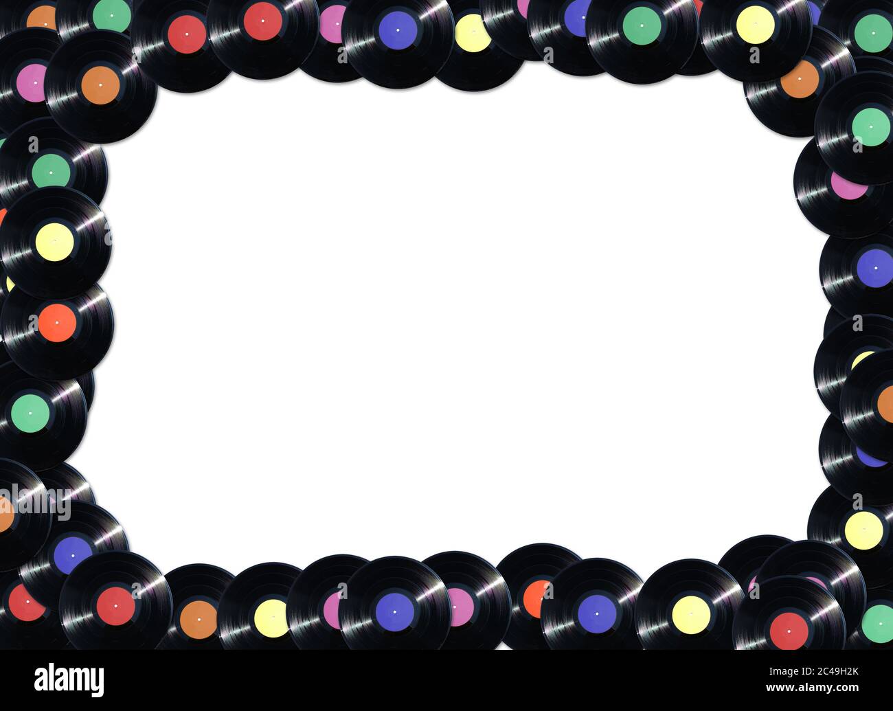 Frame made from vinyl records in different label colors Stock Photo - Alamy