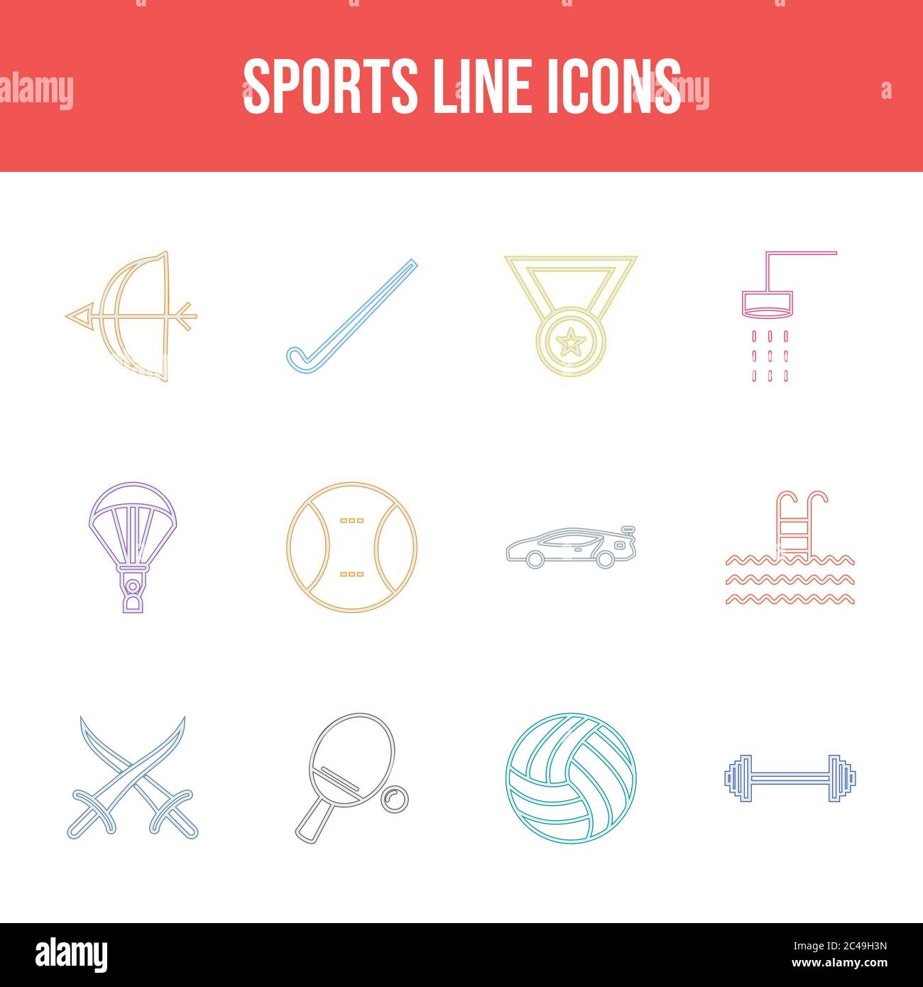 Beautiful Sports vector icon set Stock Vector Image & Art - Alamy