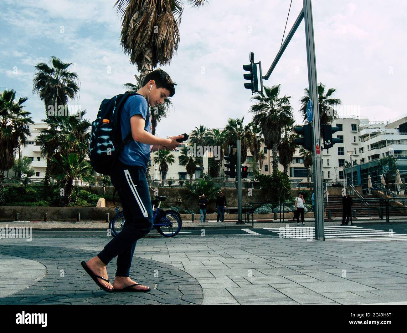 Tel Aviv Israel December 12, 2018 View of unknowns Israeli people ...