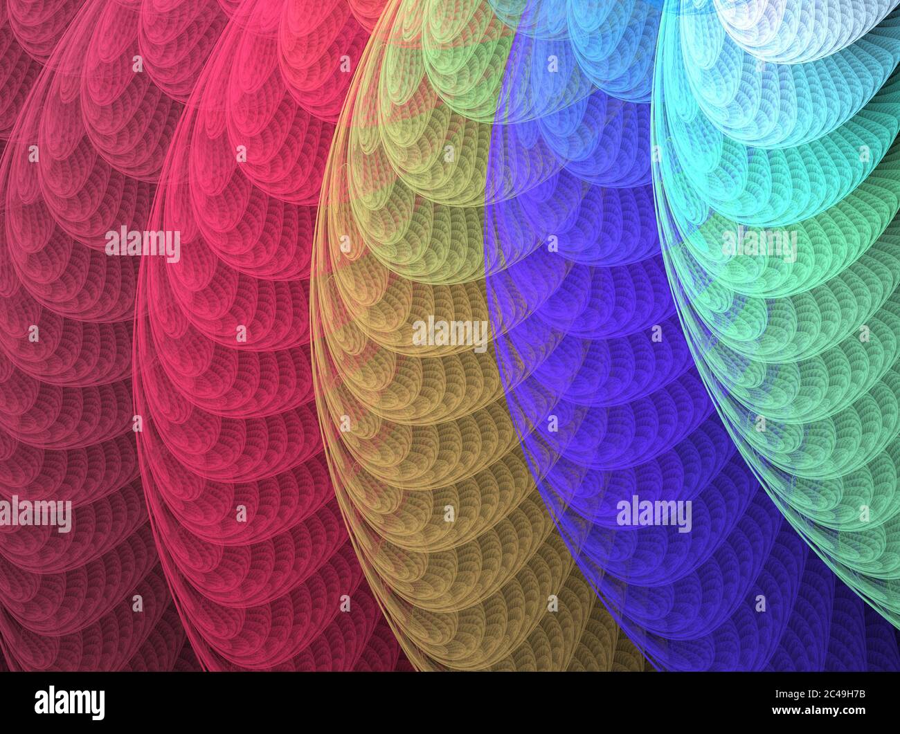 colored abstract round curves and lines on black background Stock Photo ...