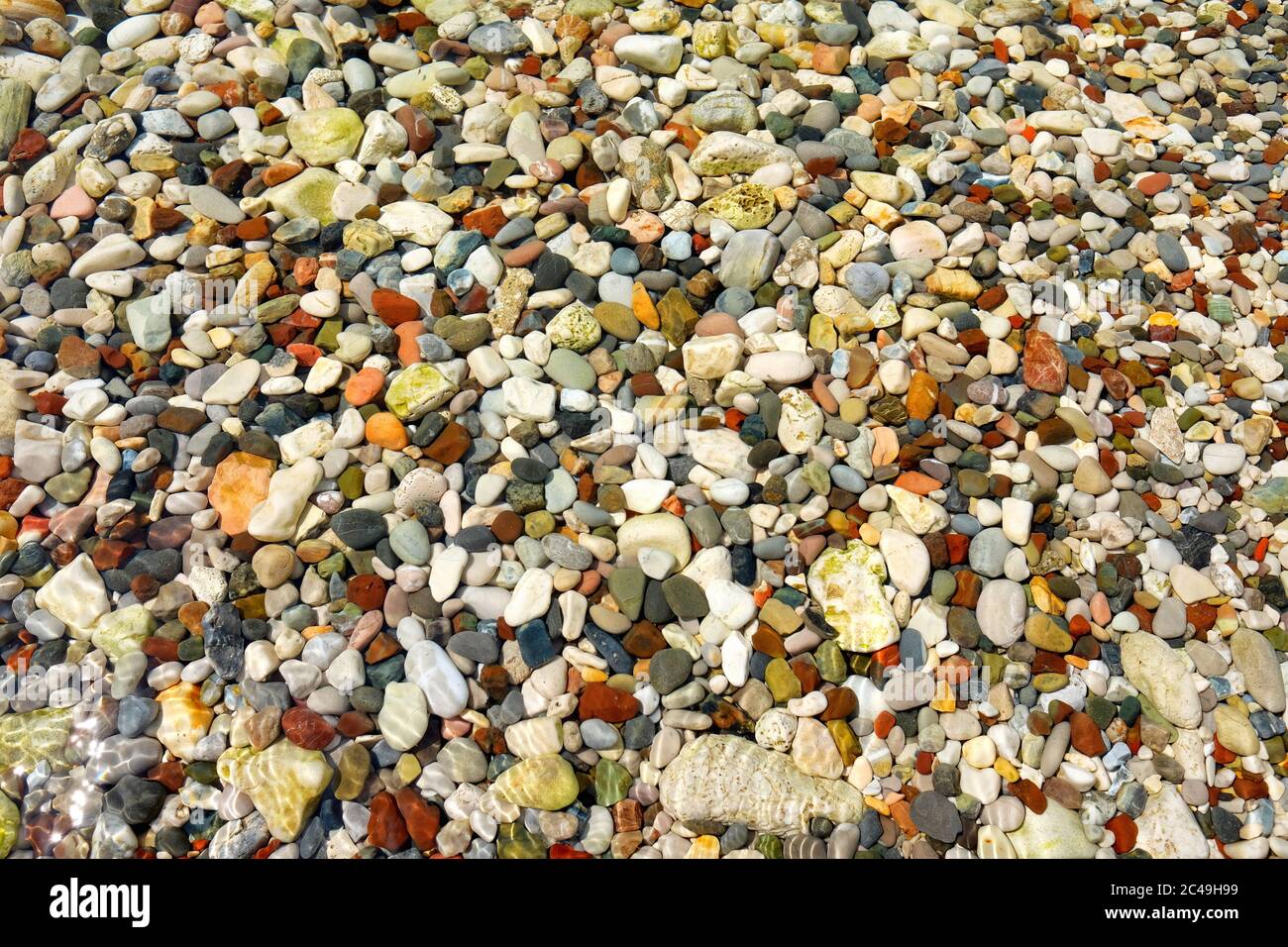 Beautiful pattern from colorful pebbles in the sea for backgrounds ...