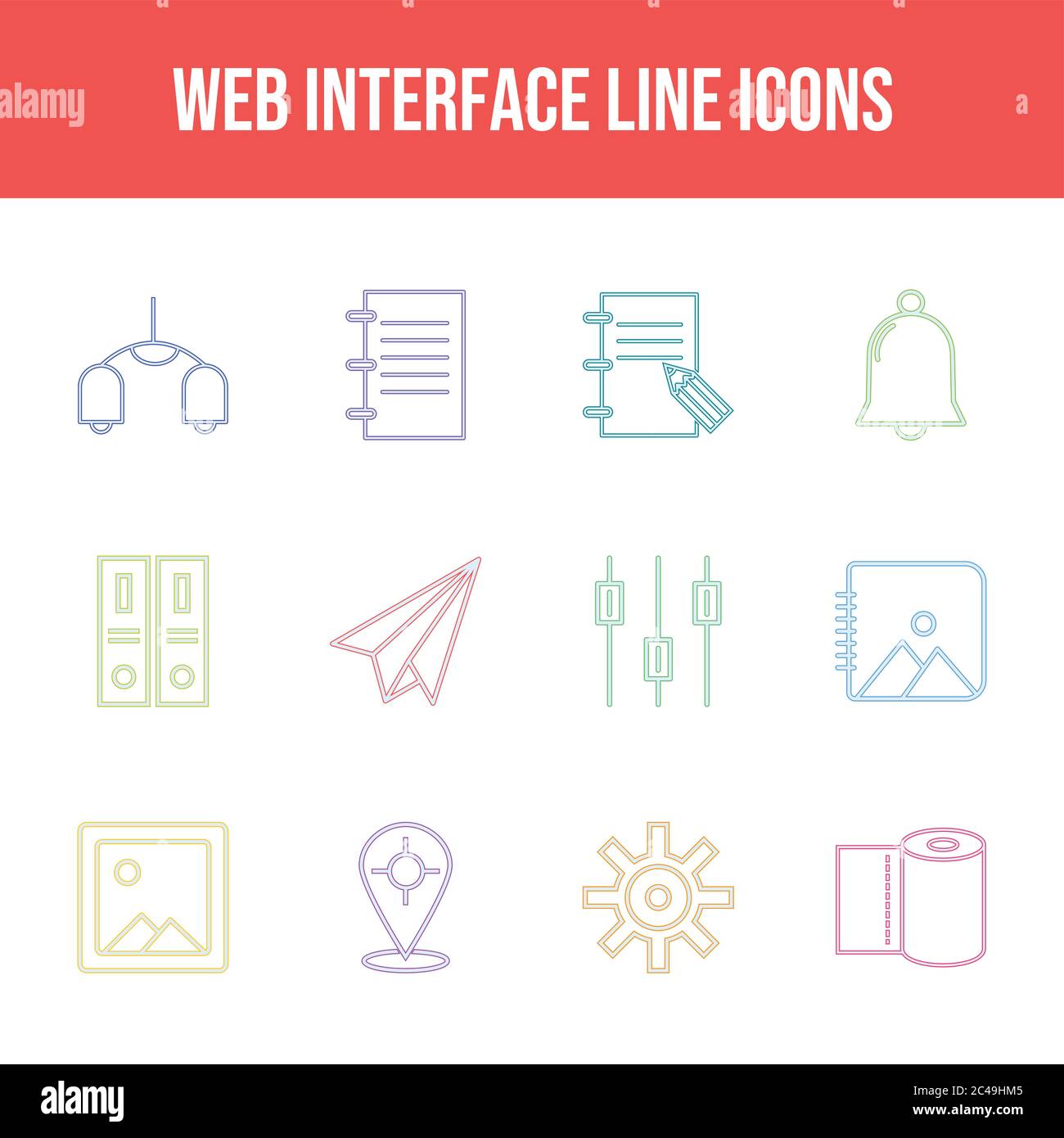 Beautiful Web Interface vector icon set Stock Vector Image & Art - Alamy