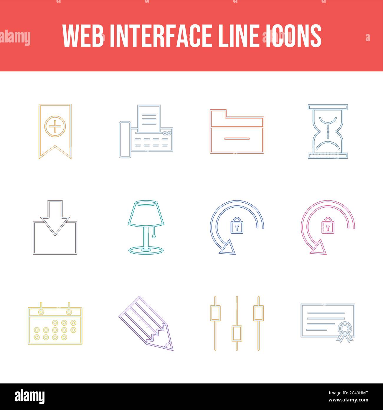 Beautiful Web Interface vector icon set Stock Vector Image & Art - Alamy
