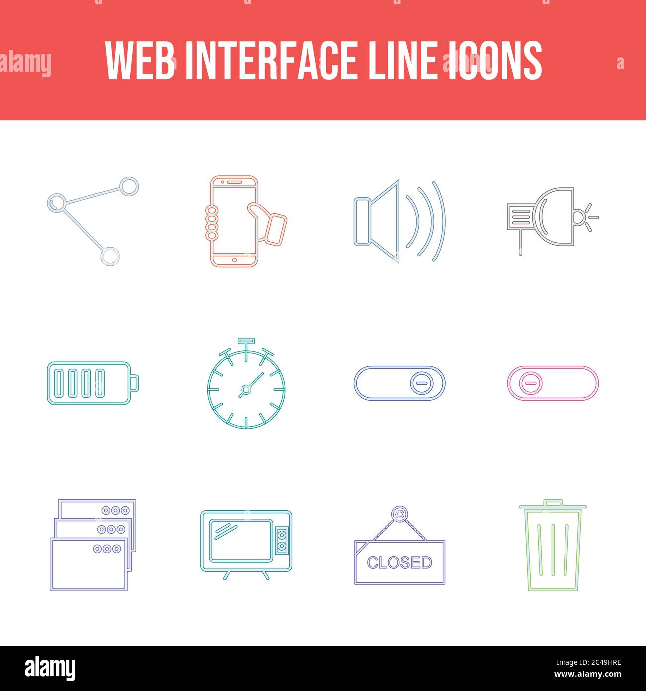 Beautiful Web Interface vector icon set Stock Vector Image & Art - Alamy