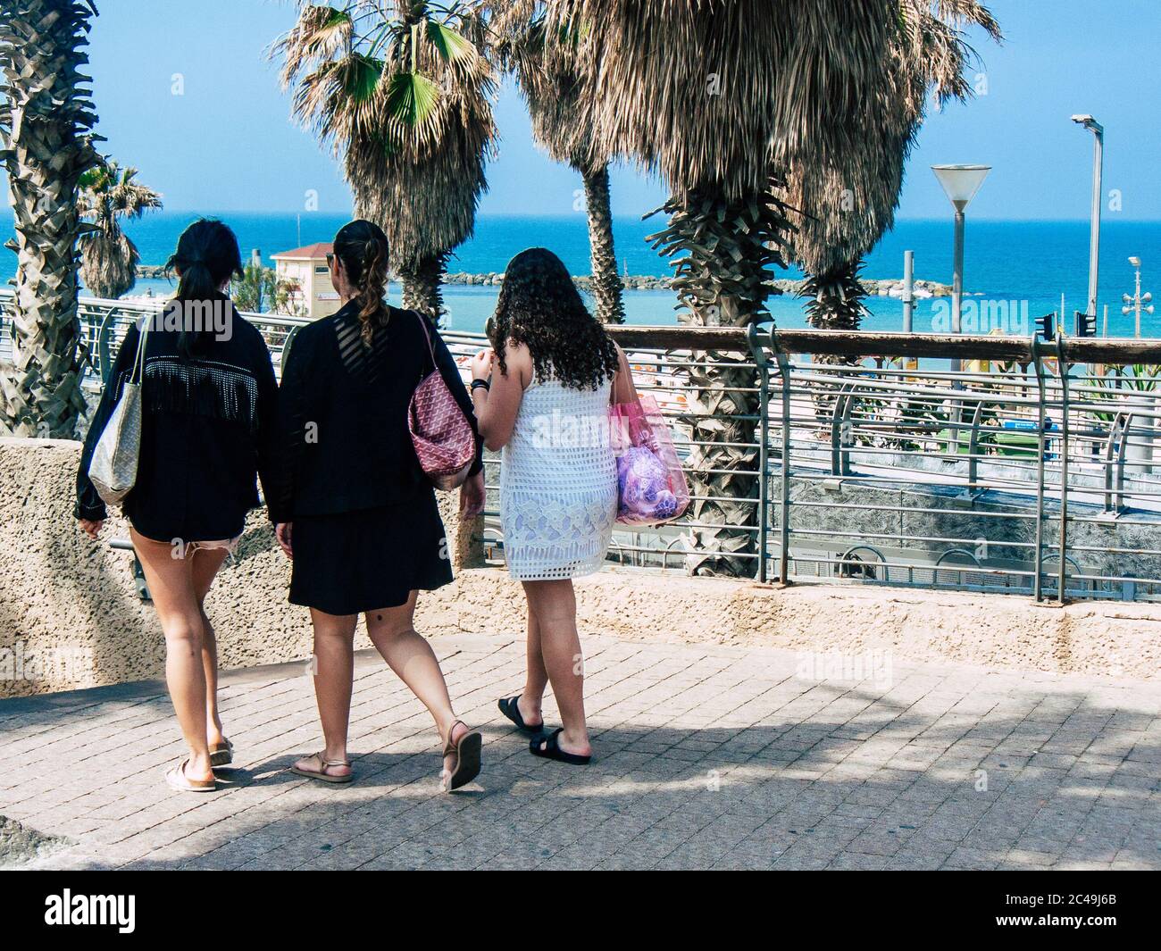 Tel Aviv Israel March 26, 2019 View of unknown Israeli people walking ...