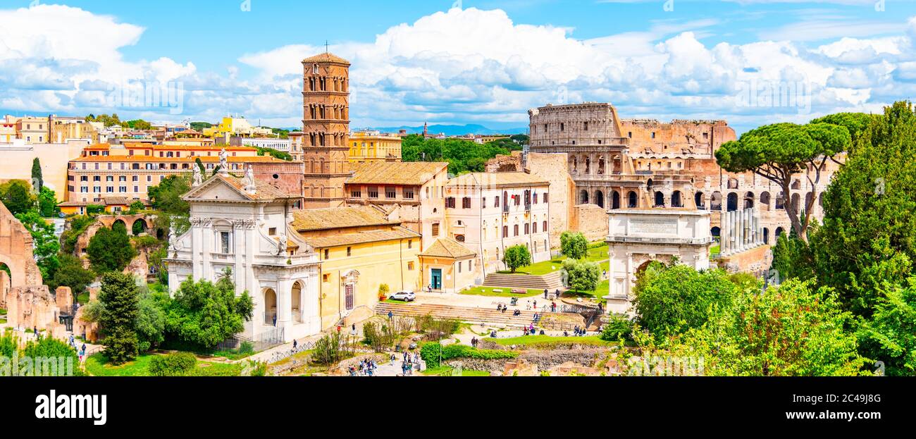 Colosseum and Roman Forum, Latin: Forum Romanum, most important cenre ...