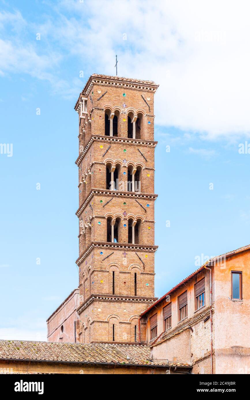 Bell tower of Temple of Venus and Rome at Roman Forum, Rome, Italy ...