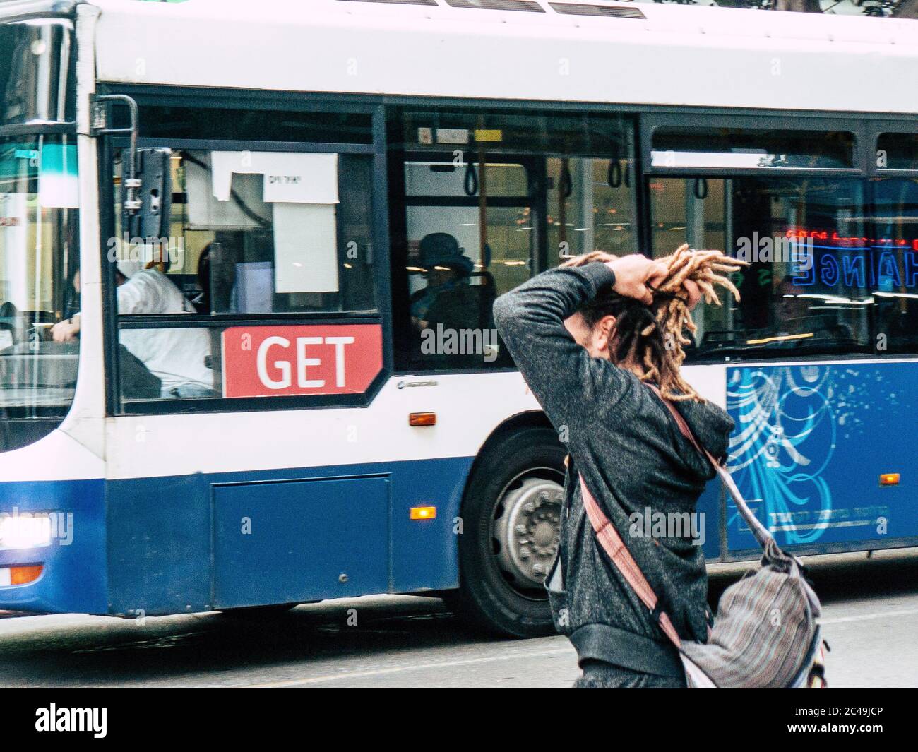 Tel Aviv Israel March 20, 2019 View of unknown Israeli people walking ...