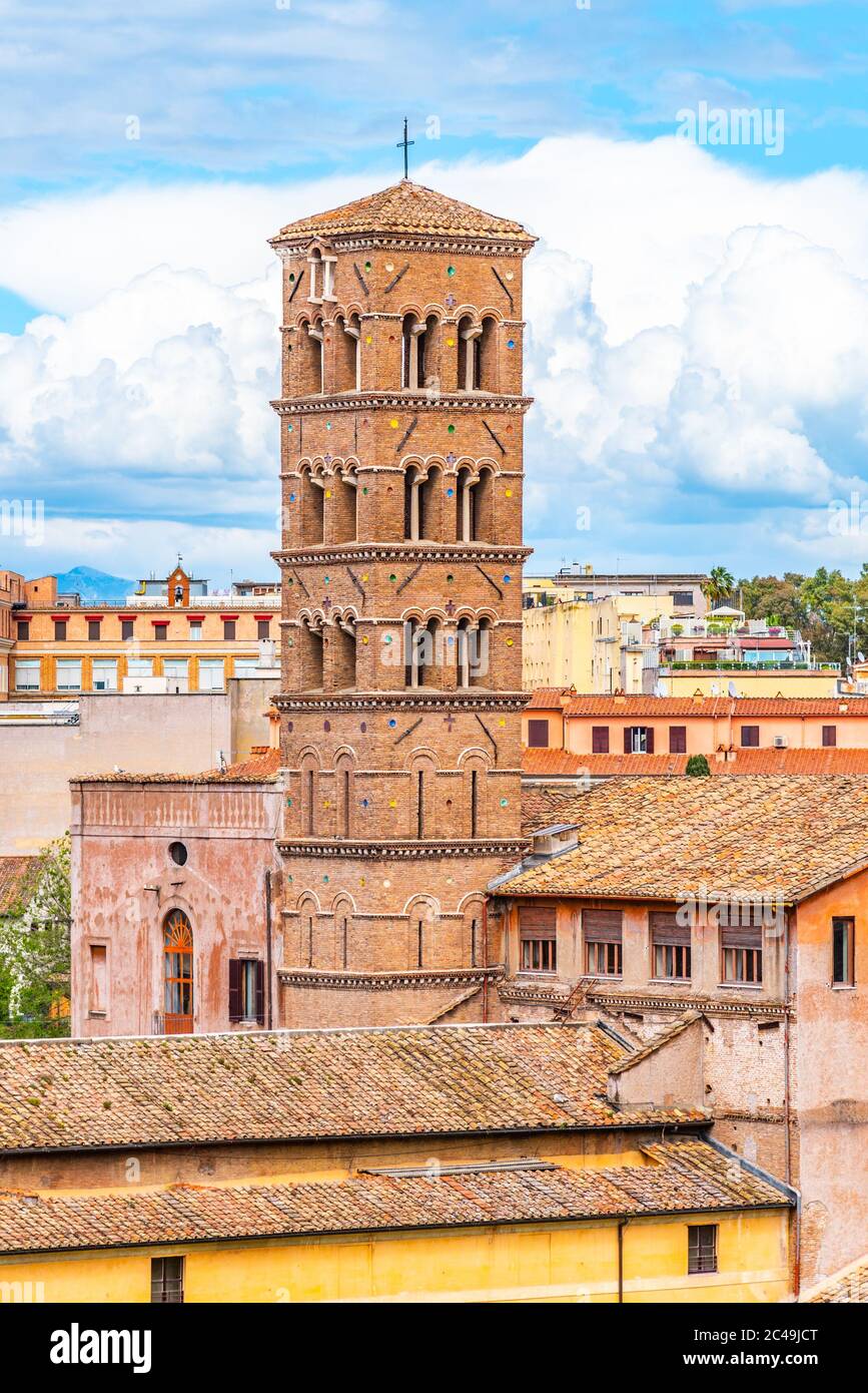 Bell tower of Temple of Venus and Rome at Roman Forum, Rome, Italy ...