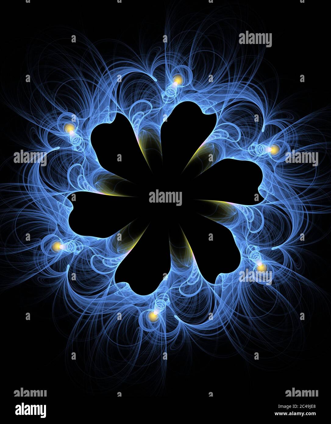 blue abstract round curves and lines on black background Stock Photo ...