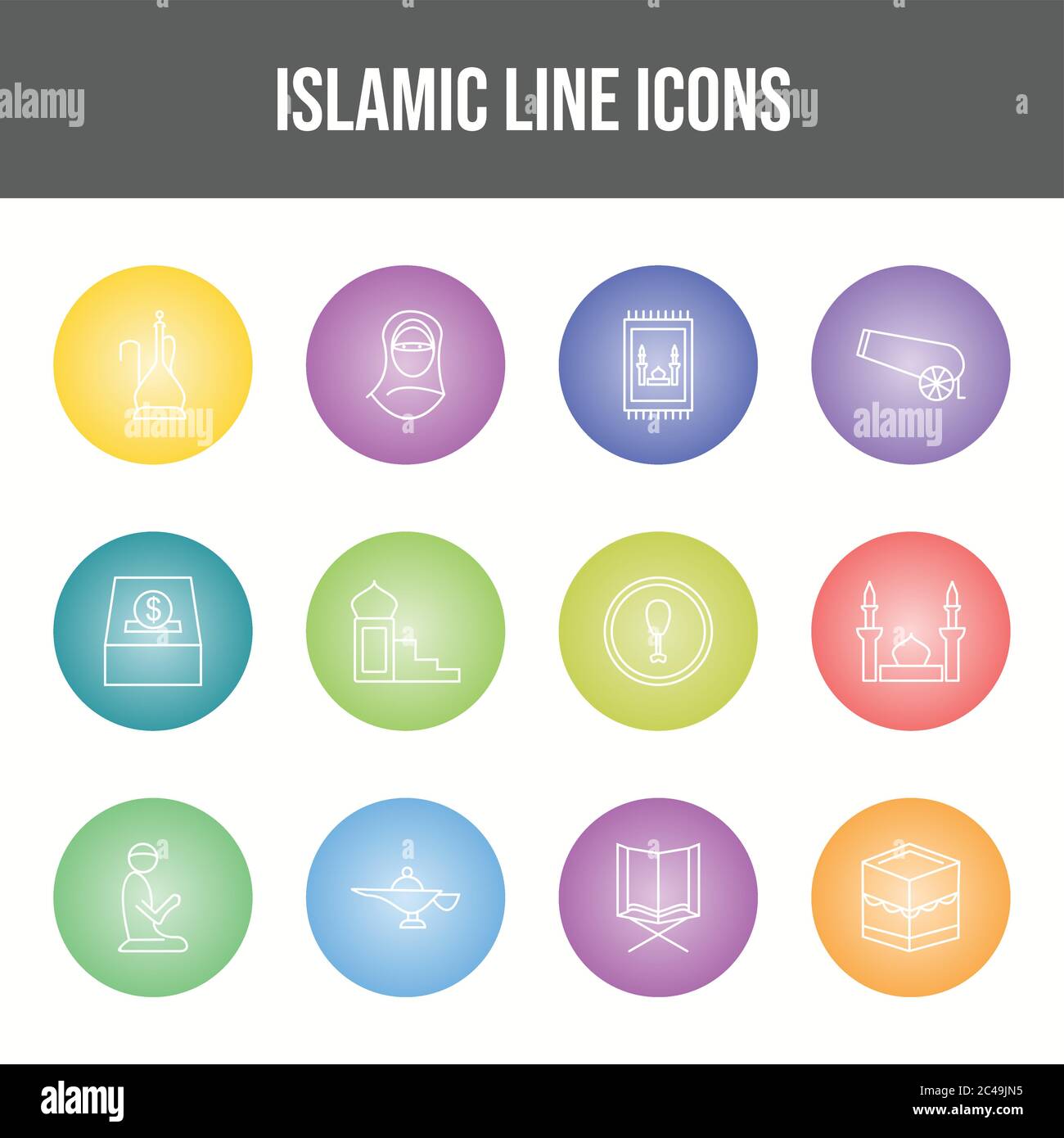 Unique Islamic Vector Icons Set Stock Vector Image & Art - Alamy