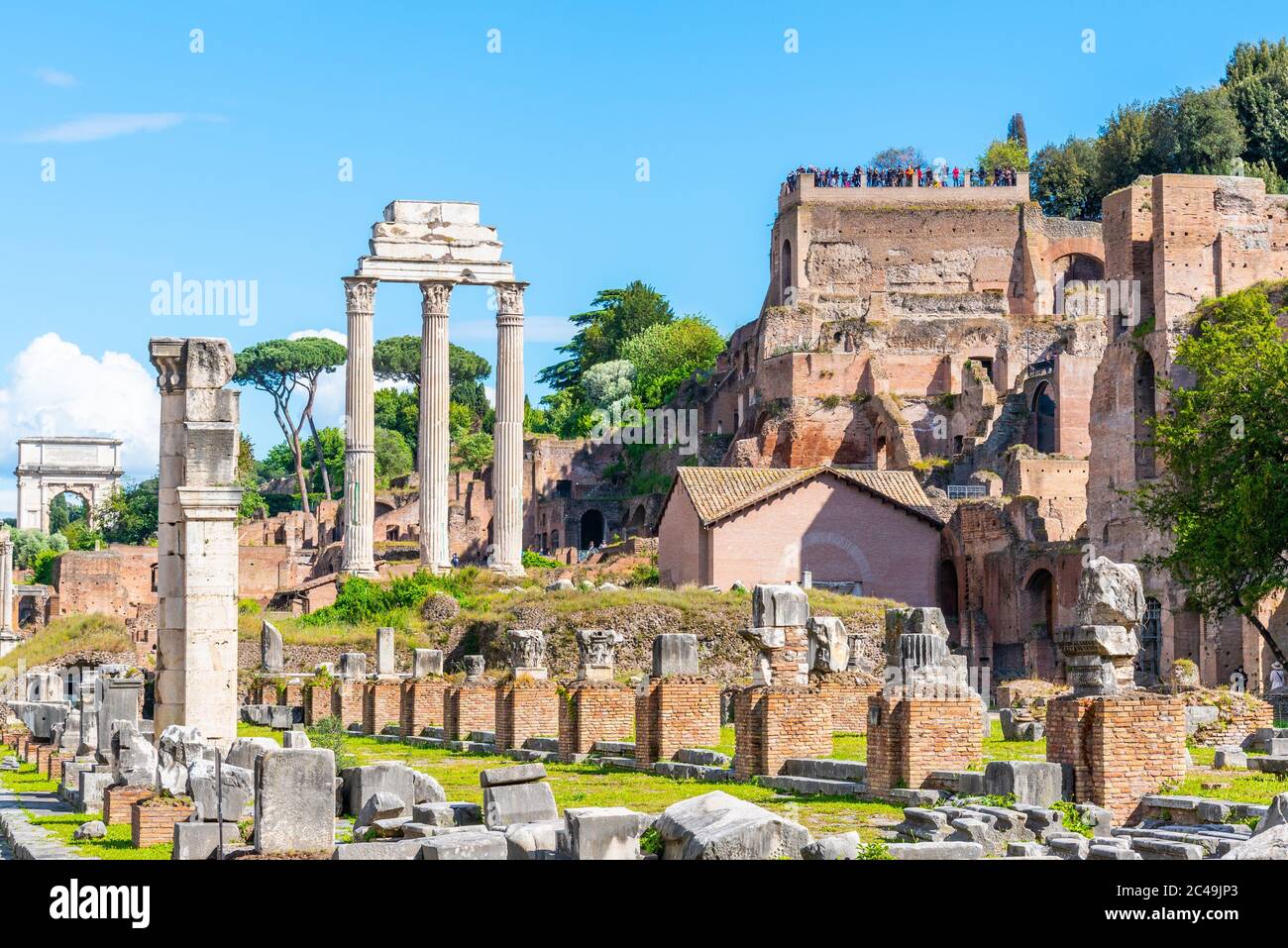 Ancient ruins of Basilica Julia and Temple of Castor and Pollux in ...