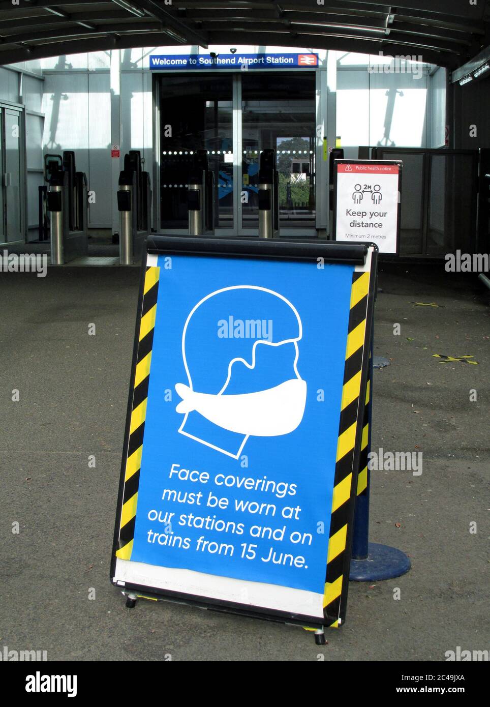 Southend Airport railway station new mandatory wearing of face masks on ...