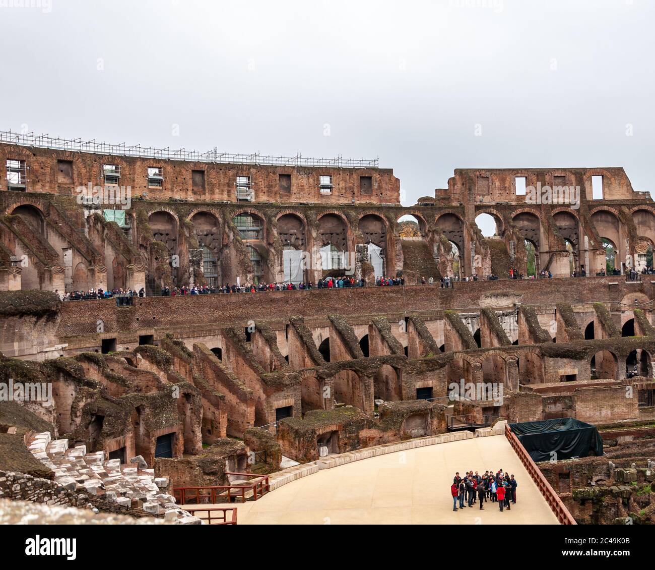 Rome Italy. Interior of the Colosseum, famous for its shows with ...