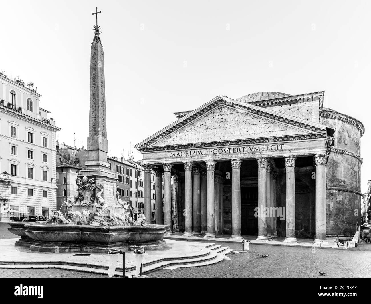 Pantheon and Fontana del Pantheon with monumental obelisk on Piazza ...