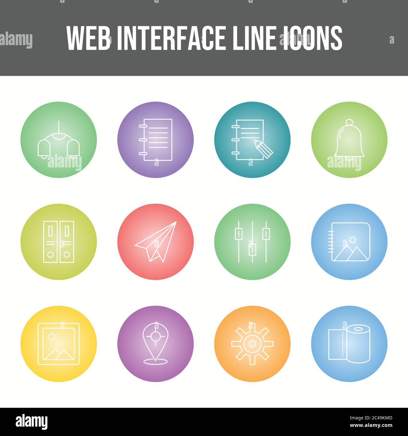 Beautiful Web Interface vector icon set Stock Vector Image & Art - Alamy