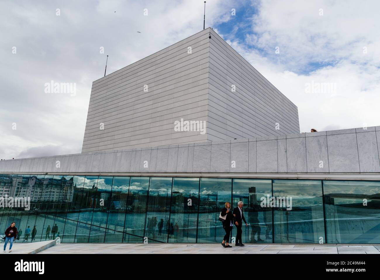 Oslo, Norway - August 11, 2019: Exterior view of Opera house in Oslo ...