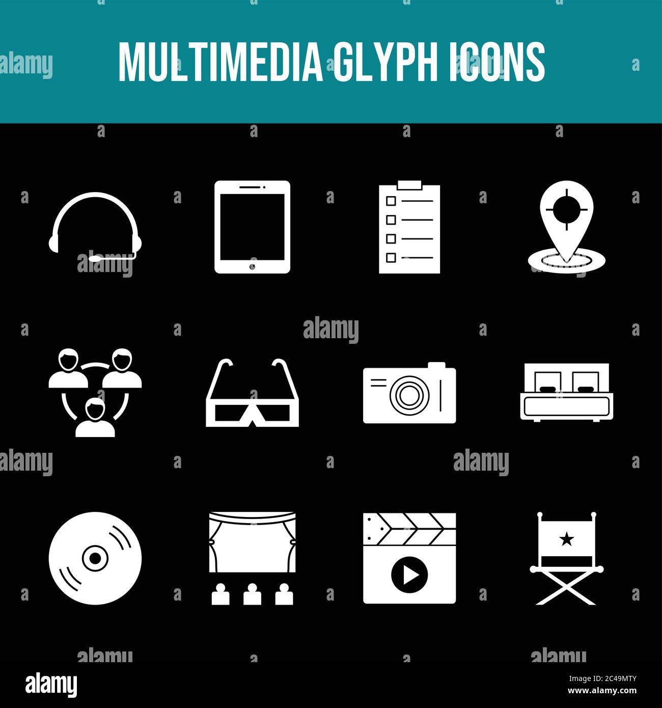 Beautiful Multimedia vector icon set Stock Vector Image & Art - Alamy