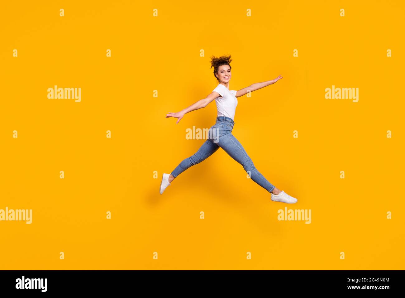 Full length body size view of her she nice attractive pretty sporty ...