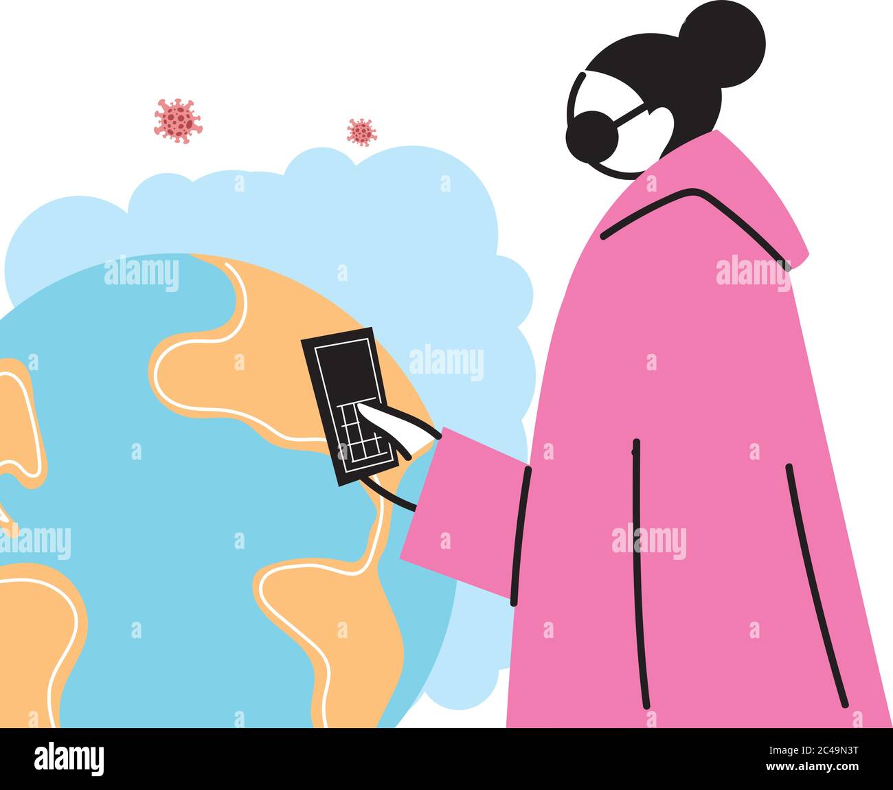 Woman without mask Stock Vector Images - Alamy