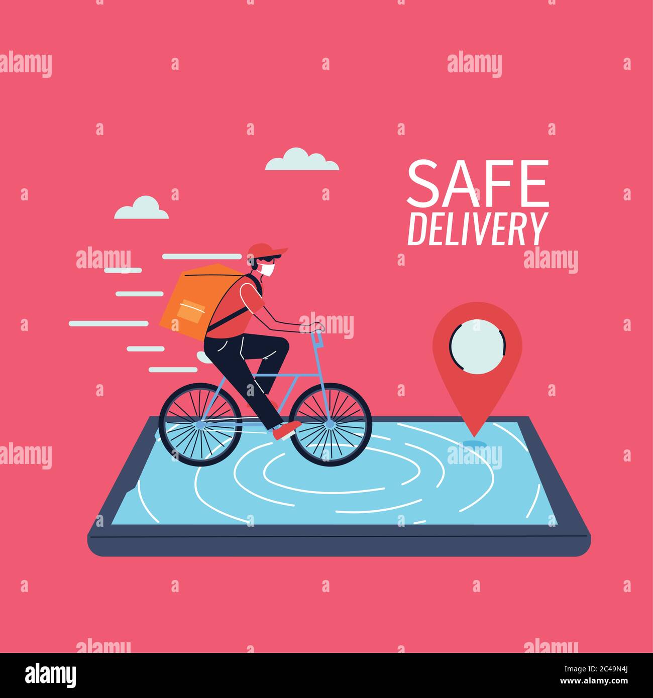 merchandise delivery location by screen vector illustration desing ...