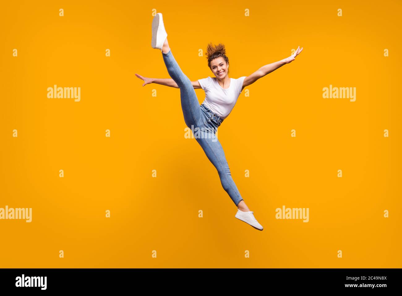 Full length body size view of her she nice attractive sporty perfect ...