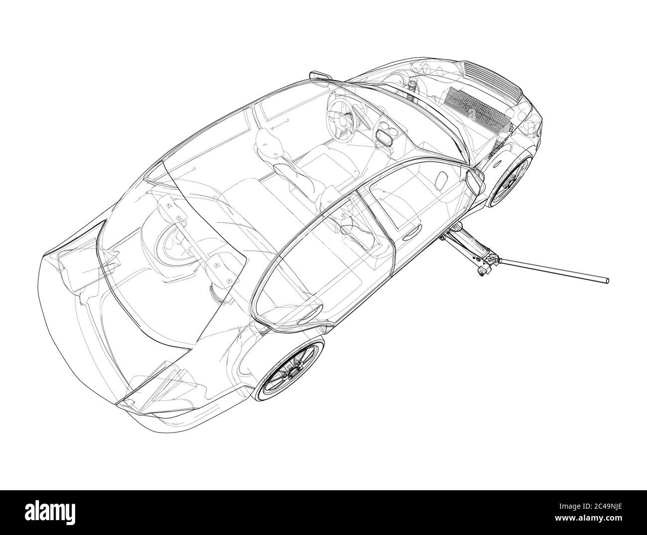 Concept car with Floor Car Jack. Vector Stock Vector Image & Art - Alamy