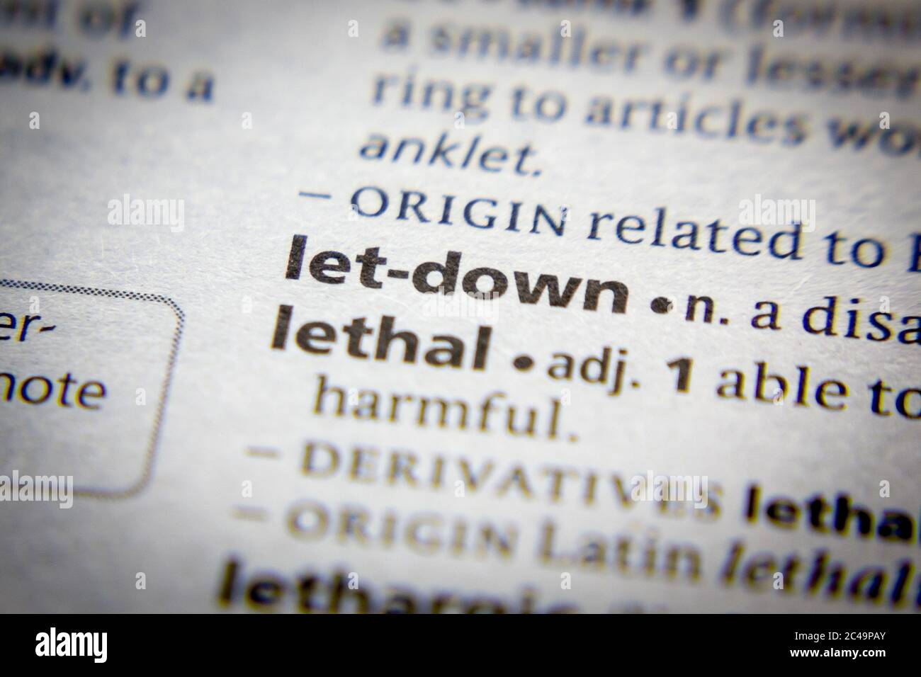 Let down word hi-res stock photography and images - Alamy