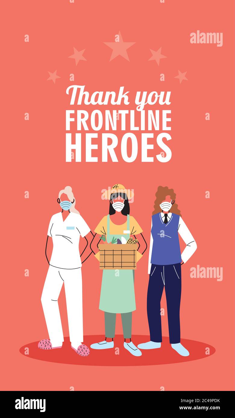 Thanks for front line workers Stock Vector Images - Alamy