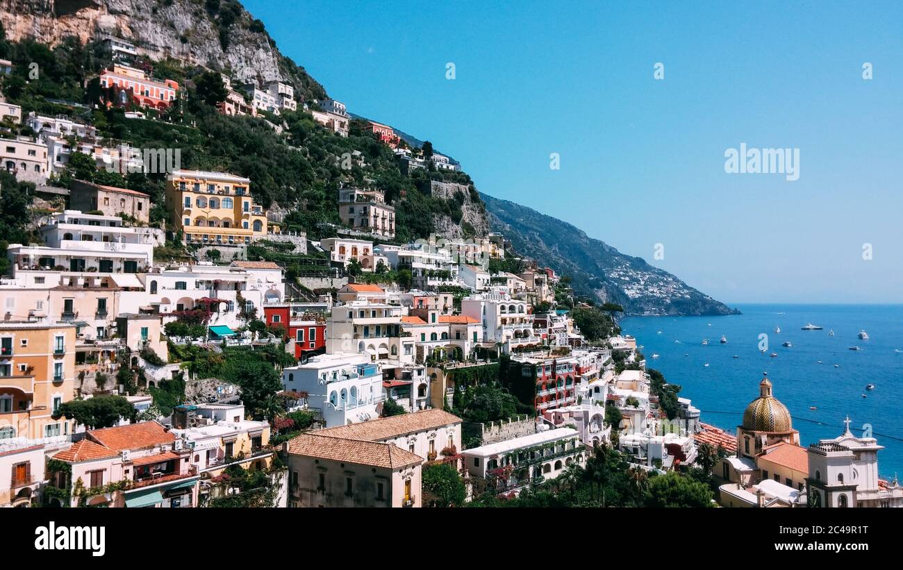 Mountain town cliff positano italy hi-res stock photography and images ...