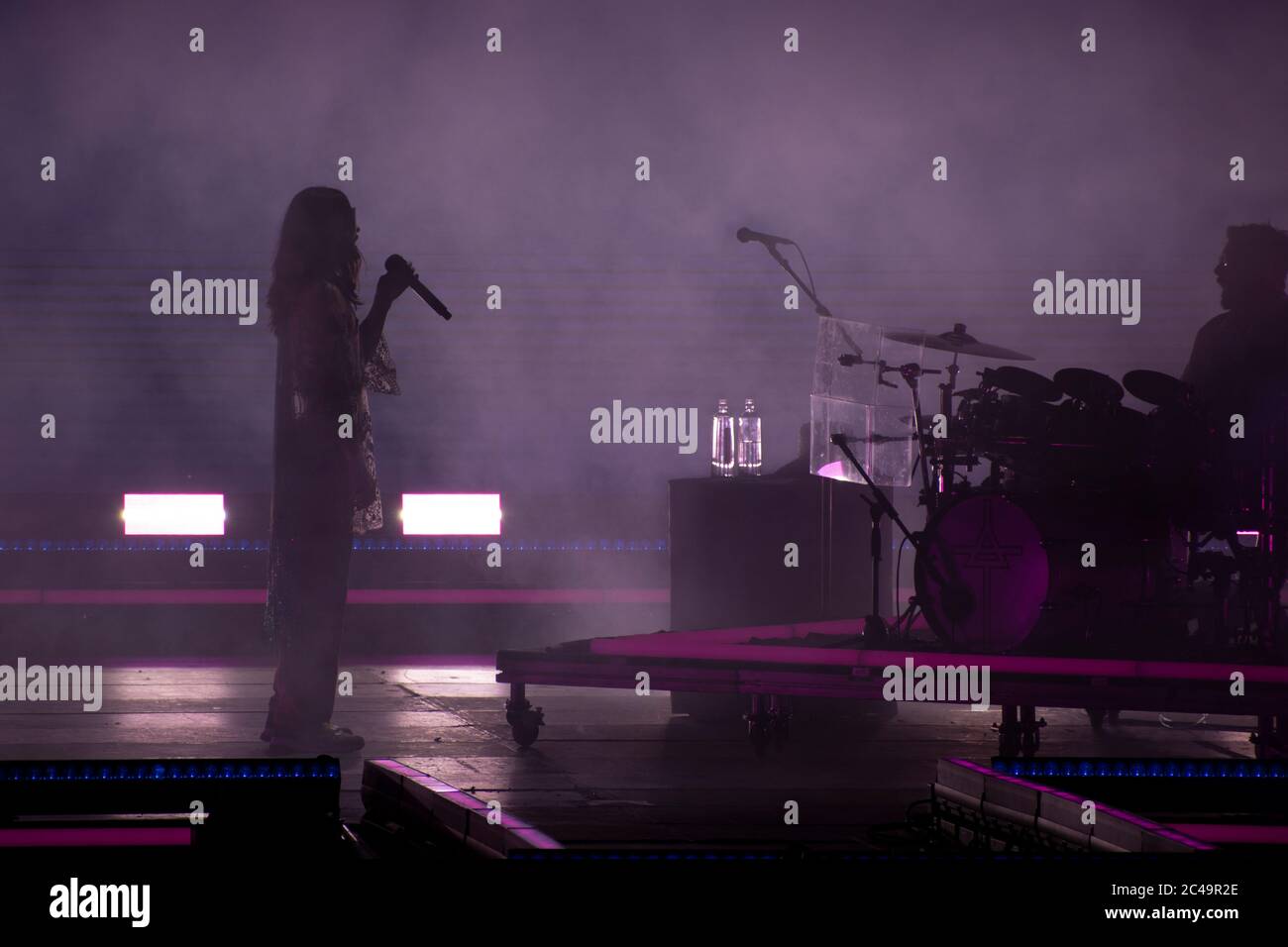 Jared Leto concert 30 seconds to mars lot of people Stock Photo - Alamy