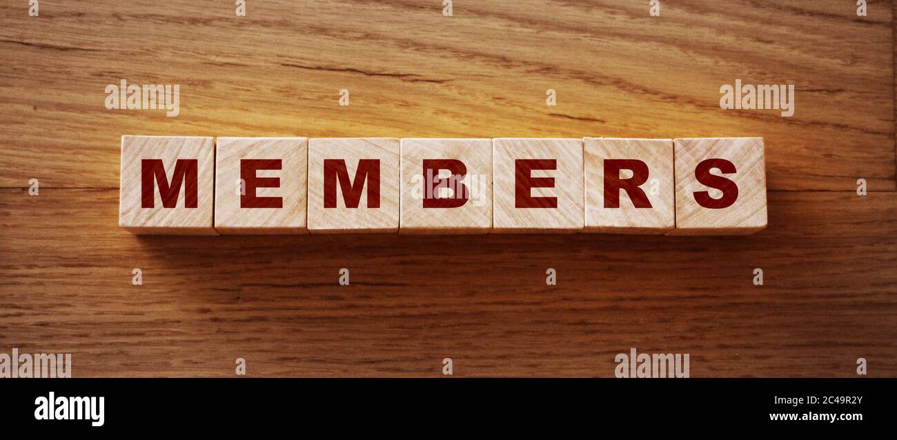 Members word written on wood block. Business VIP special conditions and ...