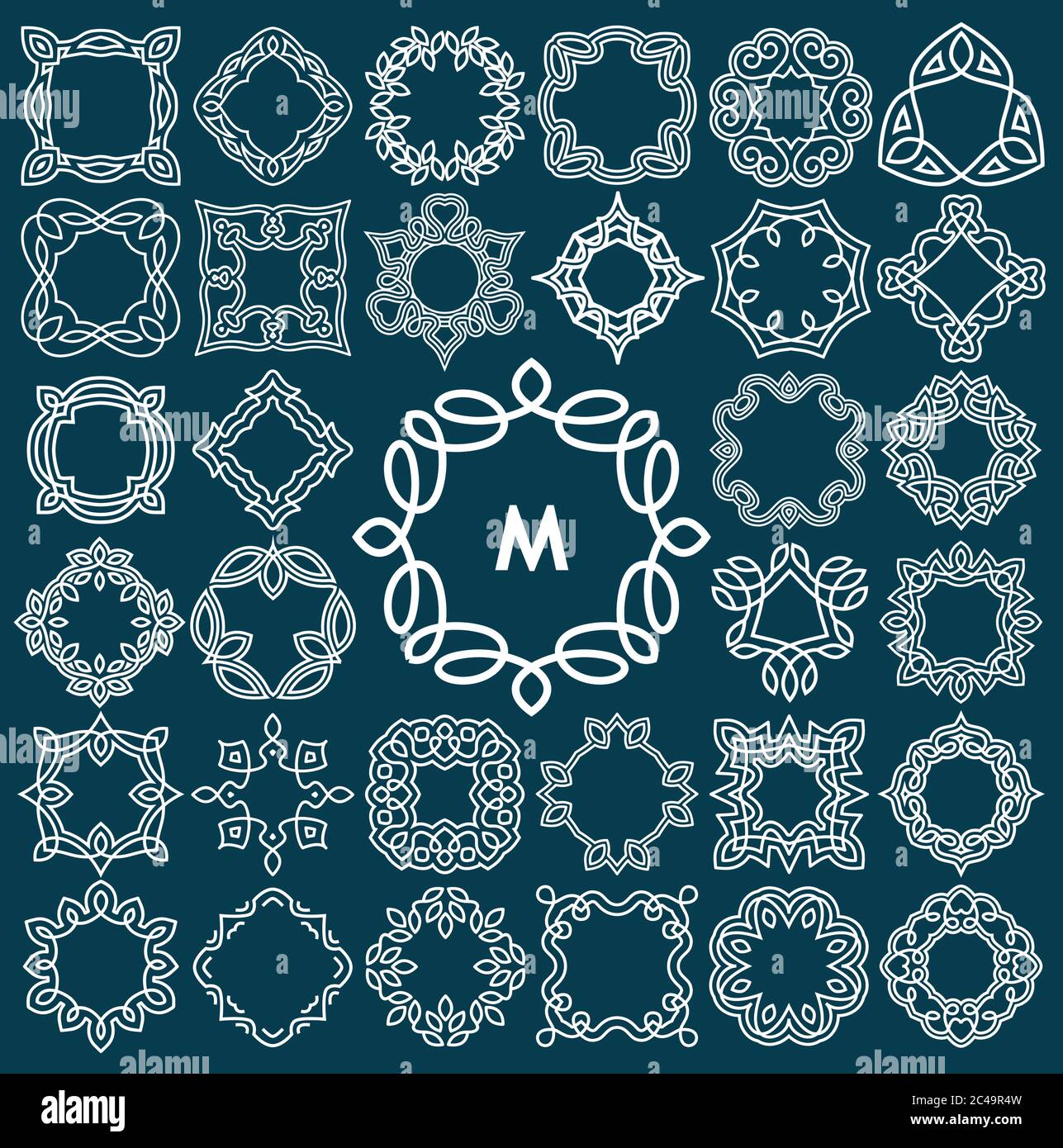 Set of elegant monogram design. Vector illustration Stock Vector Image ...