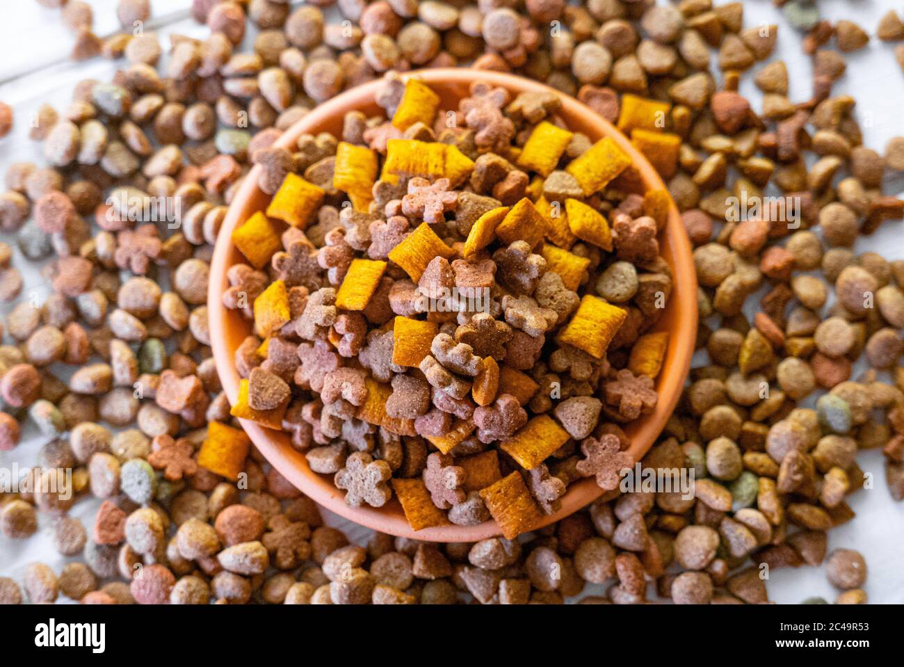 Top view of a dry pet food Stock Photo - Alamy