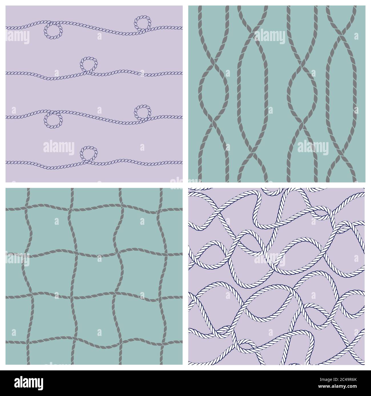 Set of seamless patterns with ropes. Vector illustration Stock Vector ...