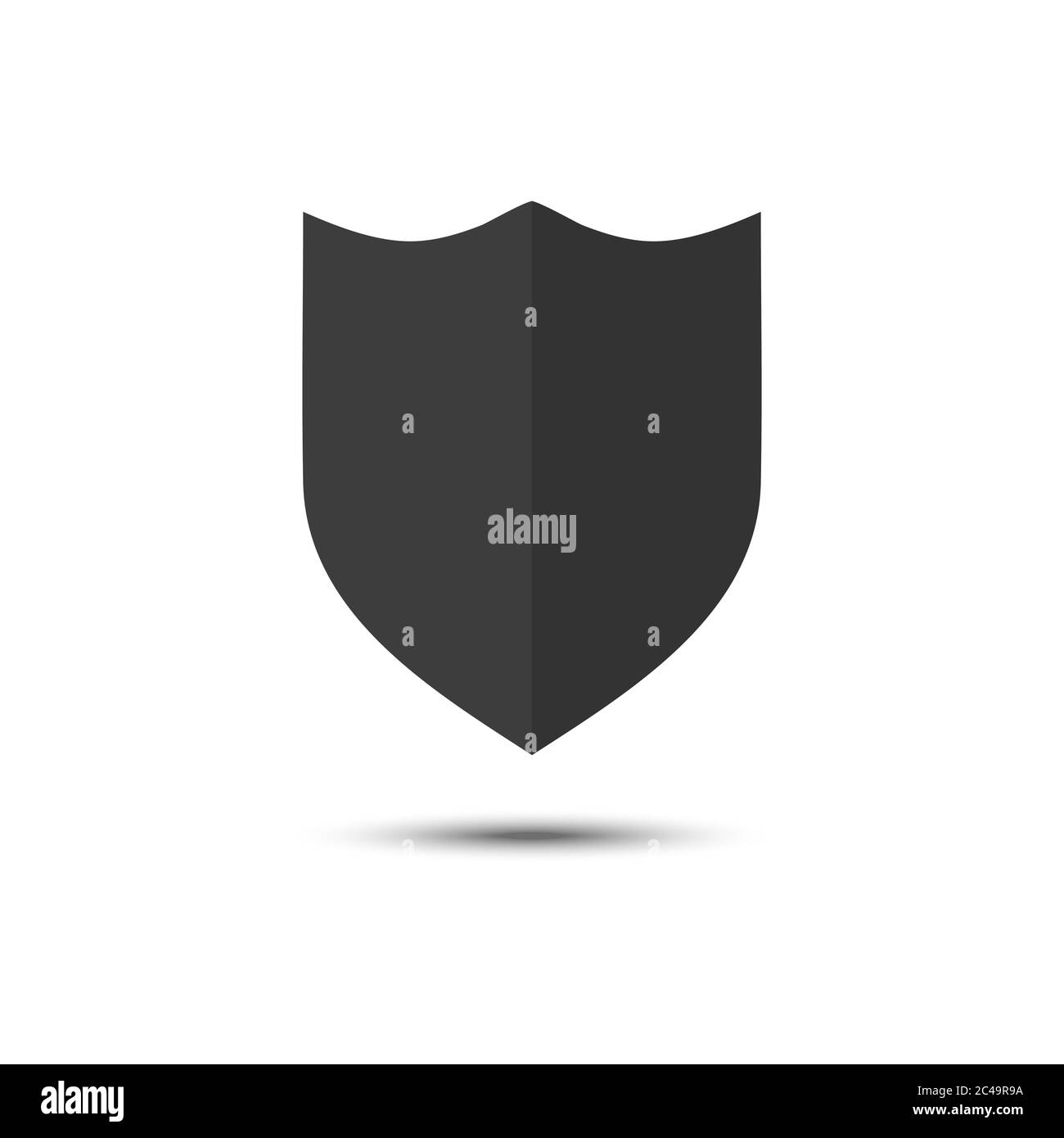 Shield icon isolated on Black and White Stock Photos & Images - Alamy