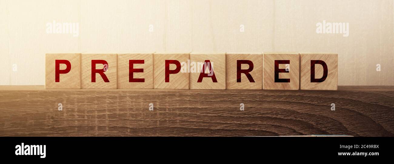 Prepared wordsin wooden alphabet letters on wooden table Stock Photo ...