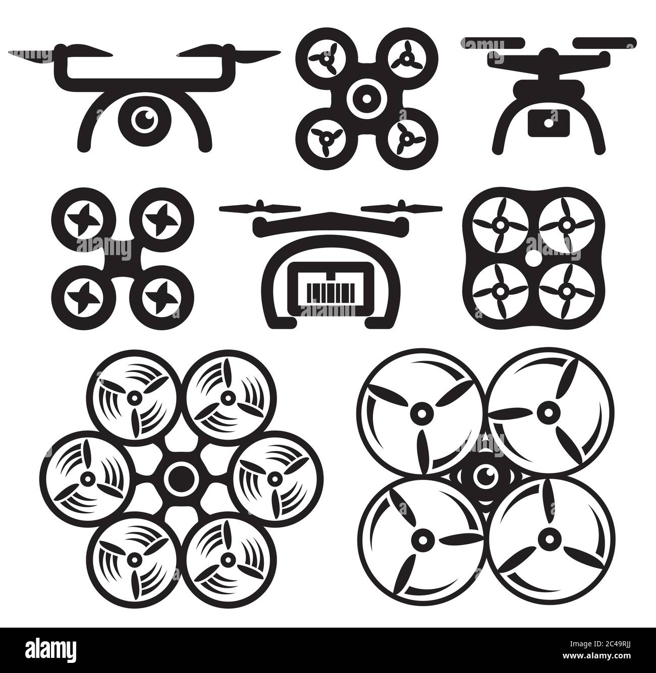 Set of drone icons. Vector illustration Stock Vector Image & Art - Alamy