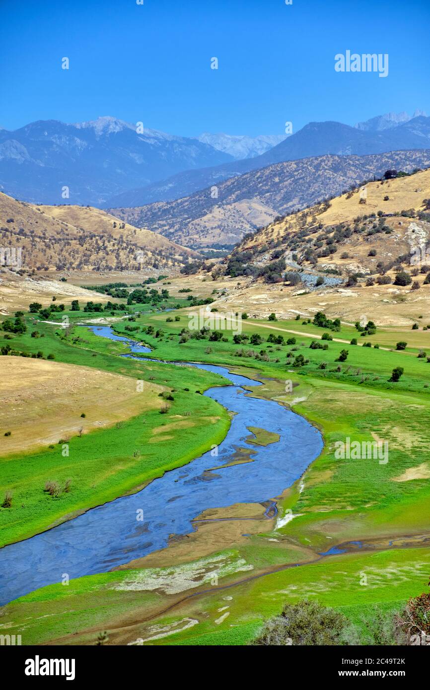 Mountain river valley landscape. River valley in mountains Stock Photo ...