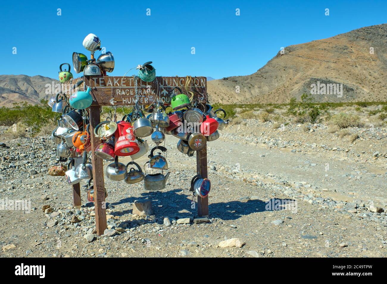 Teakettle Junction In Death Valley National Park California Stock Photo ...