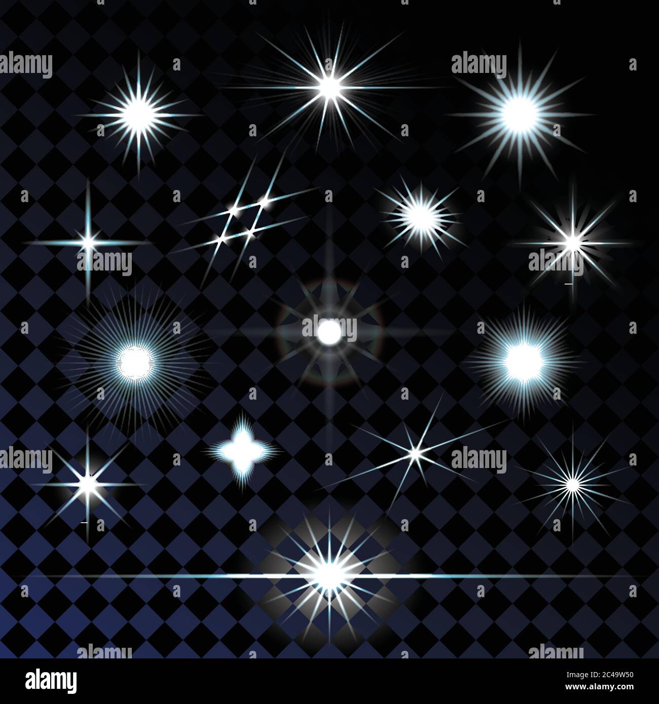 Set of sparkle lights with transparency effects. Eps 10 vector ...
