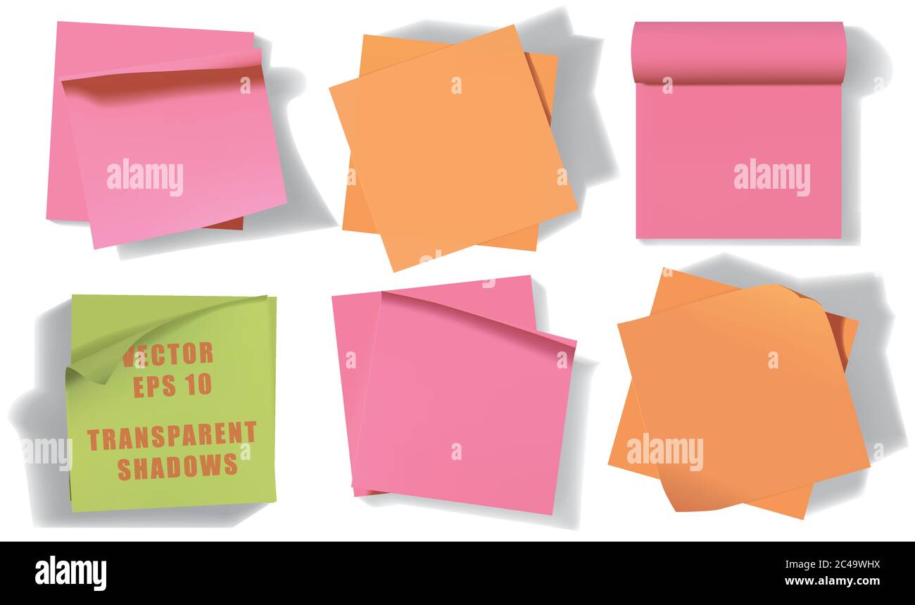 Set of sticky notes. Vector illustration. Eps 10 Stock Vector Image ...