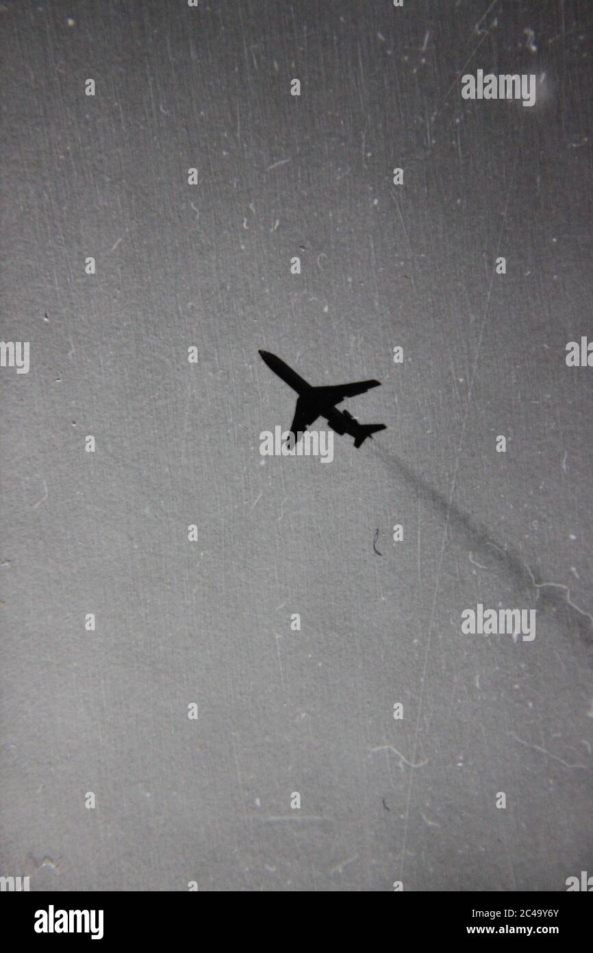 Fine 70s vintage black and white lifestyle photography of a jumbo jet ...