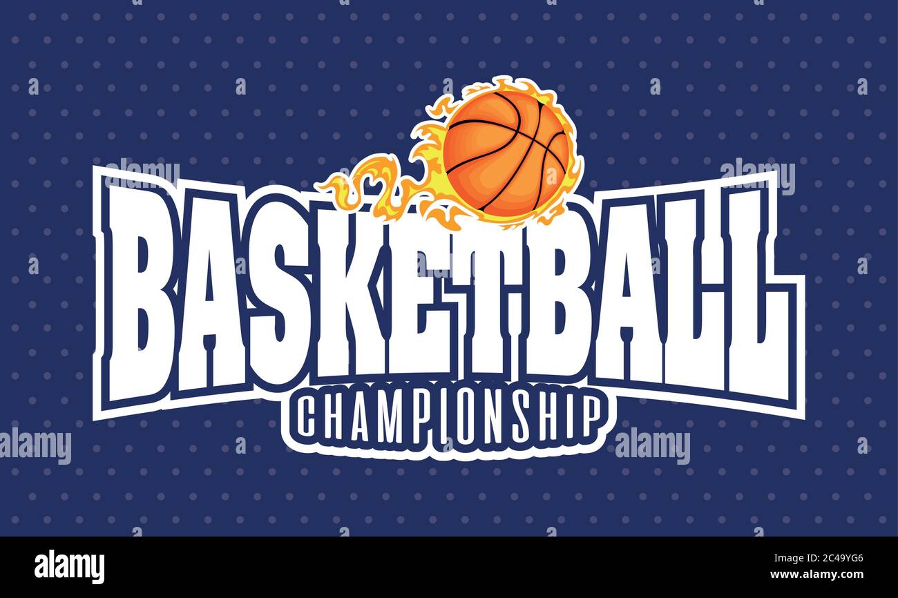 Basketball game sport with balloon and lettering emblem vector ...