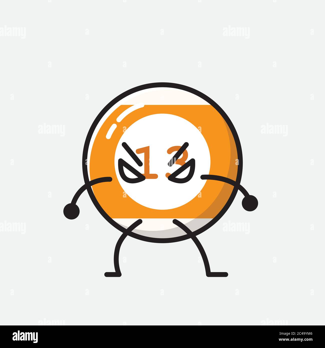 An illustration of Cute Billiard Ball Mascot Vector Character in Flat ...