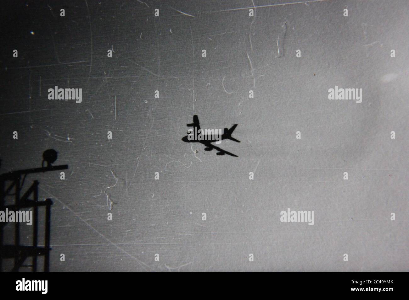 Fine 70s vintage black and white lifestyle photography of a jumbo jet ...