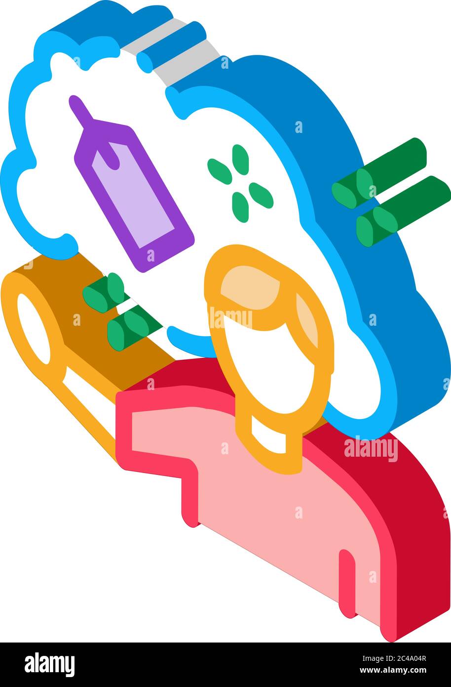 human dream label price isometric icon vector illustration Stock Vector ...