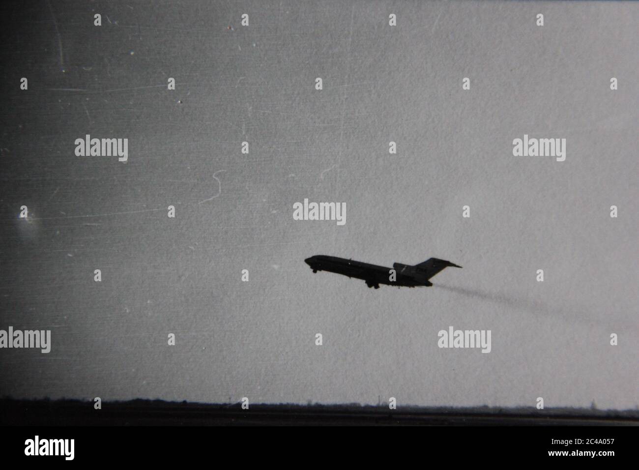 Fine 70s vintage black and white lifestyle photography of a jumbo jet ...