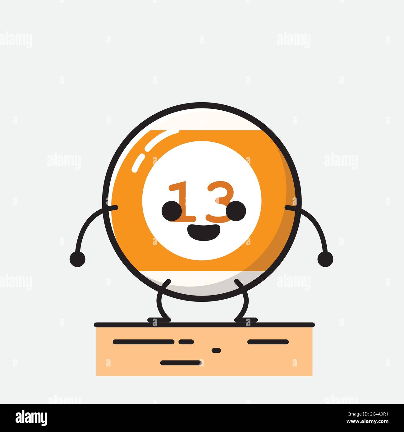 An illustration of Cute Billiard Ball Mascot Vector Character in Flat ...