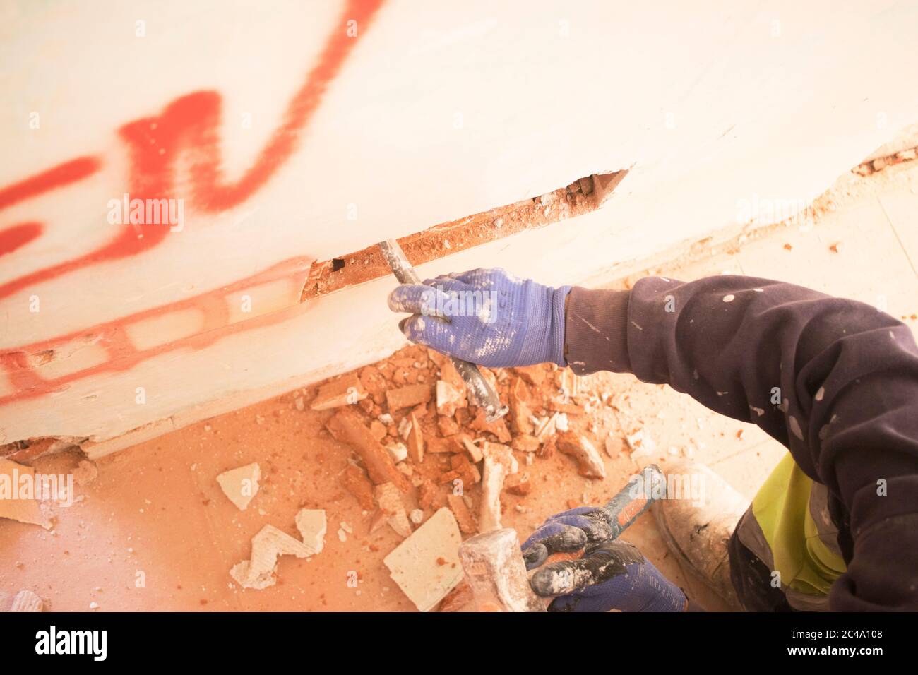 Buidling renovation works in appartment showing refurbishments works by ...